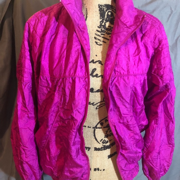 Jackets & Coats | Retro Bright Pink Windbreaker | Poshmark